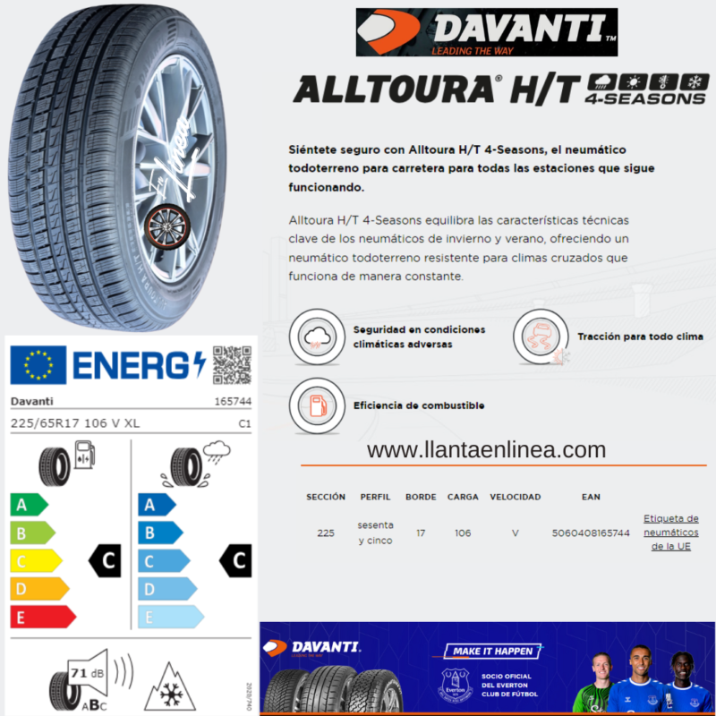DAVANTI 215/60R17 96H XL ALLTOURA H/T TL - Llantaenlinea.com